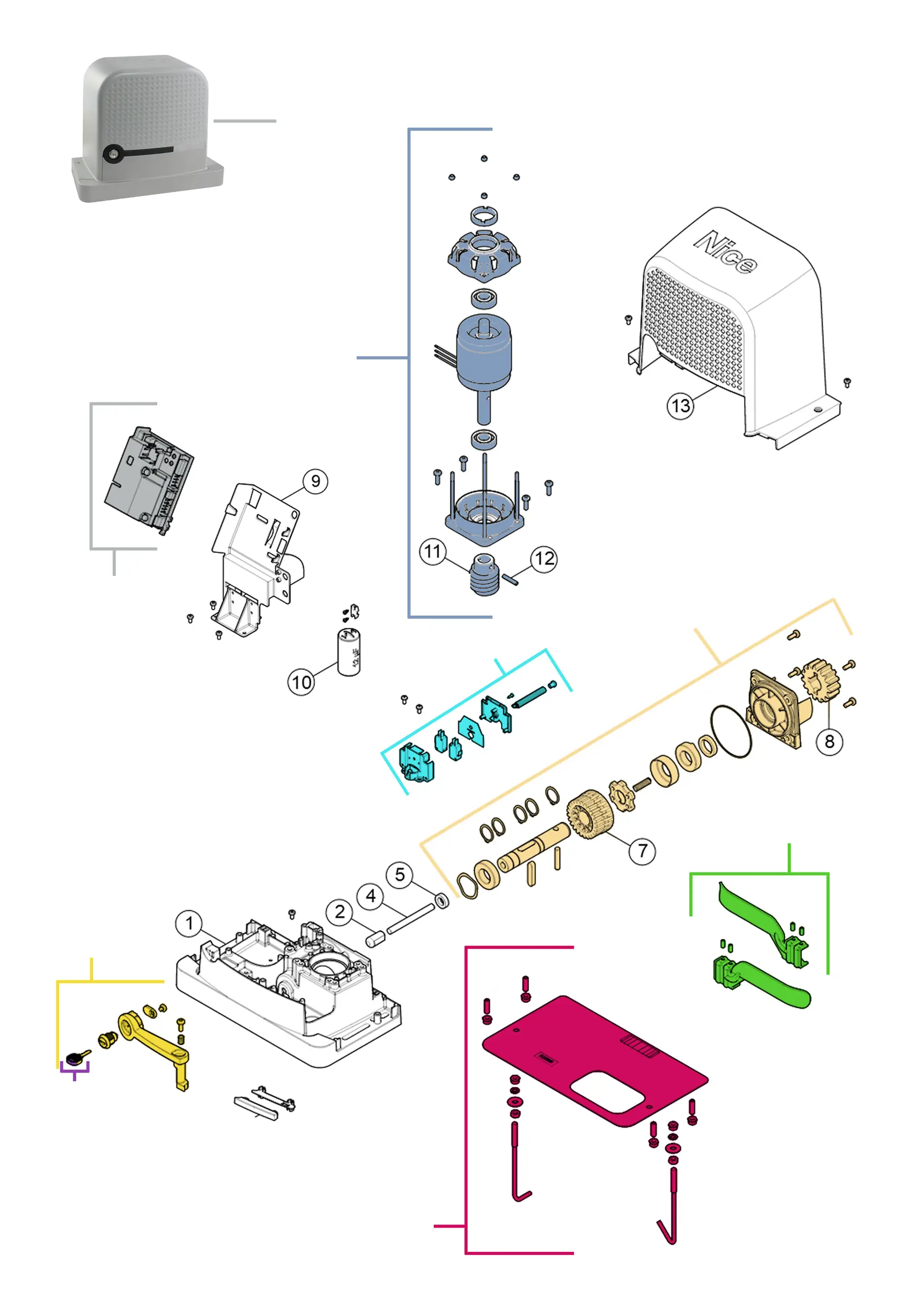 Service parts Nice Robo 600 (RO600)