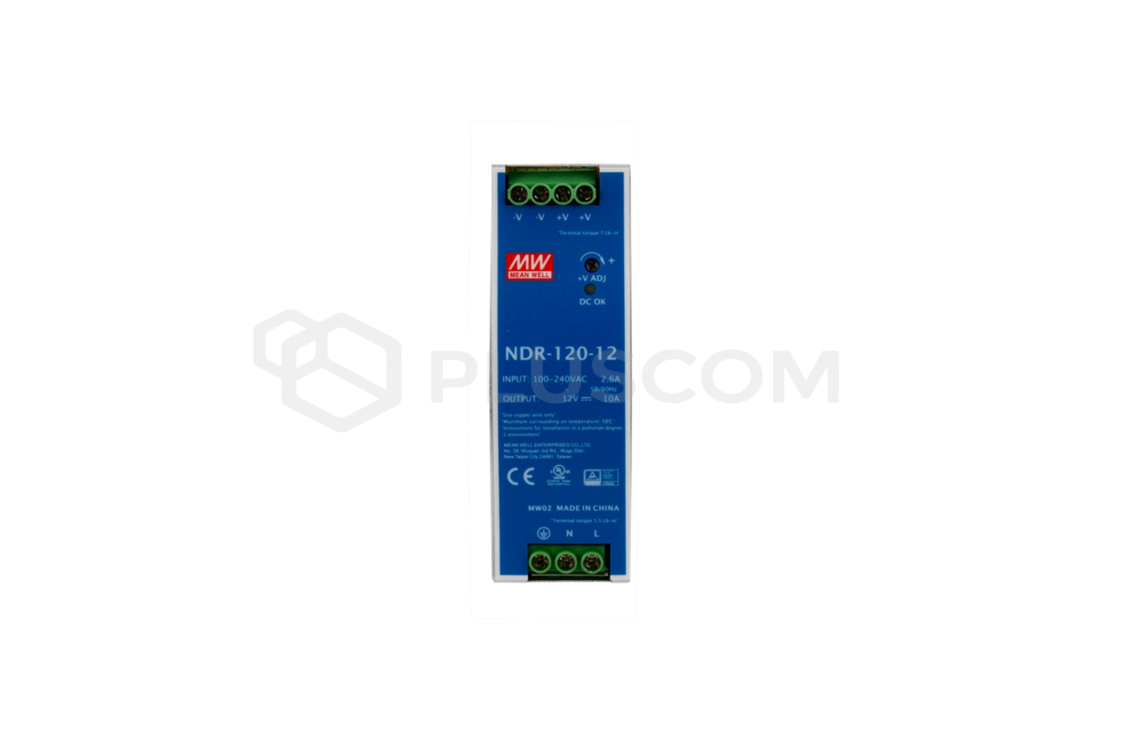 NDR-120-12 Mean Well 12V/10A/120W DIN rail power supply