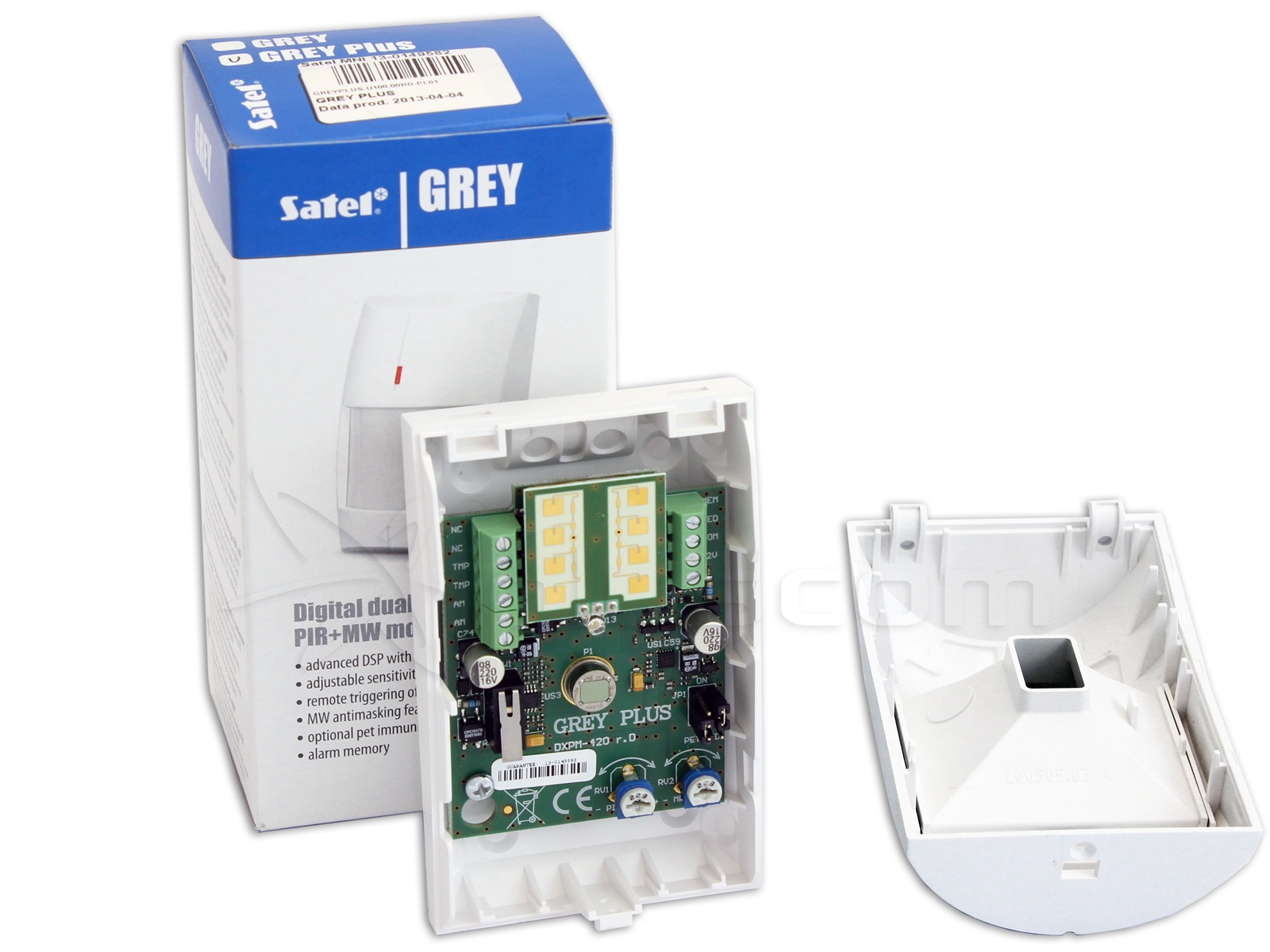 Satel GREY Plus Compact dual technology PIR+MW detector with MW antimask