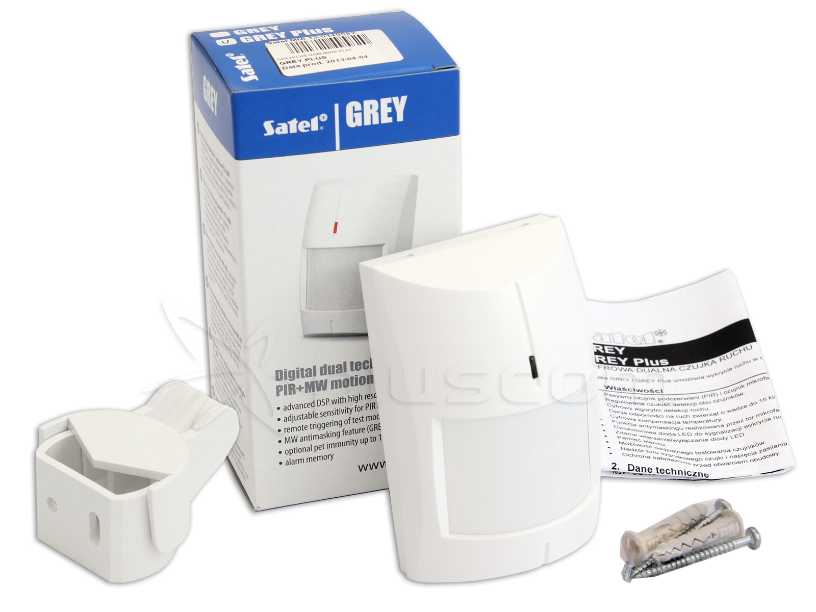 Satel GREY Plus Compact dual technology PIR+MW detector with MW antimask