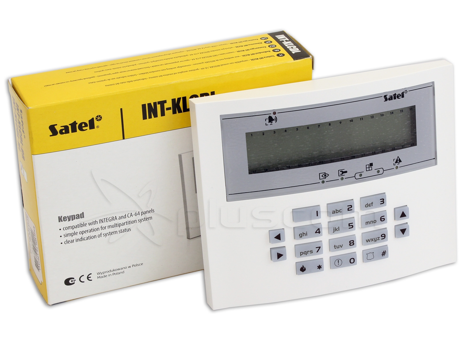 Satel INT-KLCDL-GR LCD keypad for INTEGRA control panels