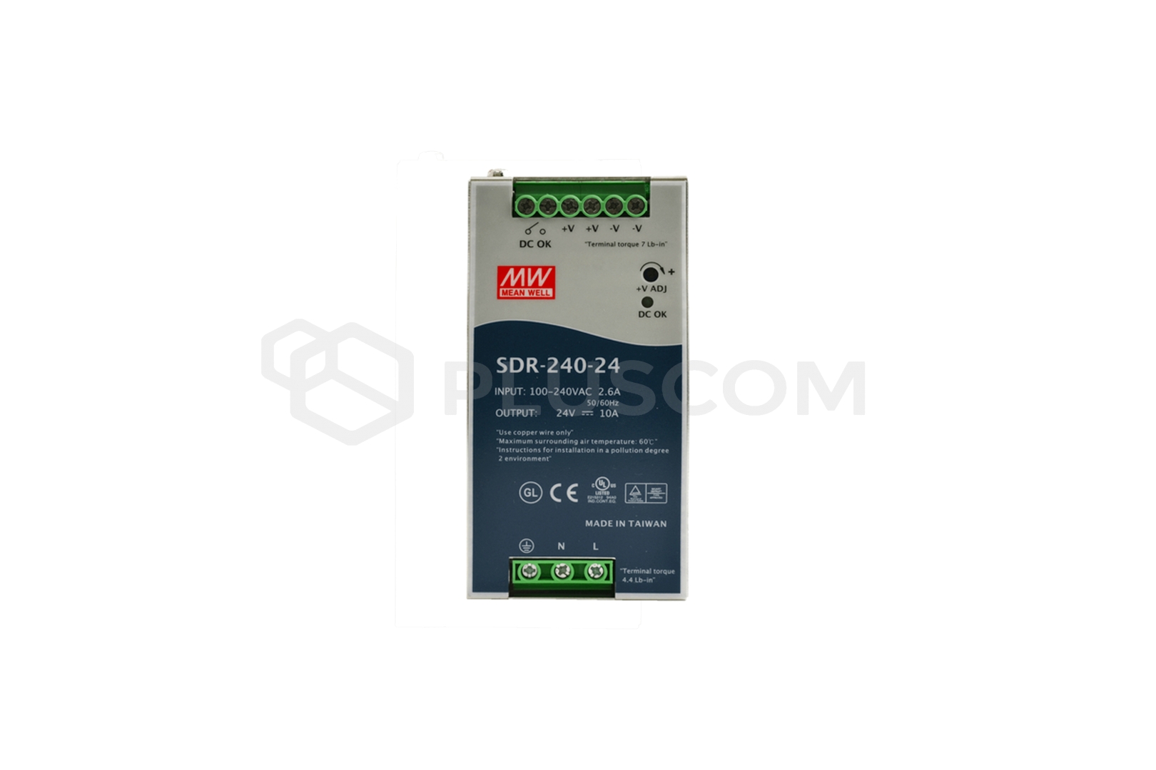 SDR-240-24 Mean Well 24V/10A/240W DIN rail power supply