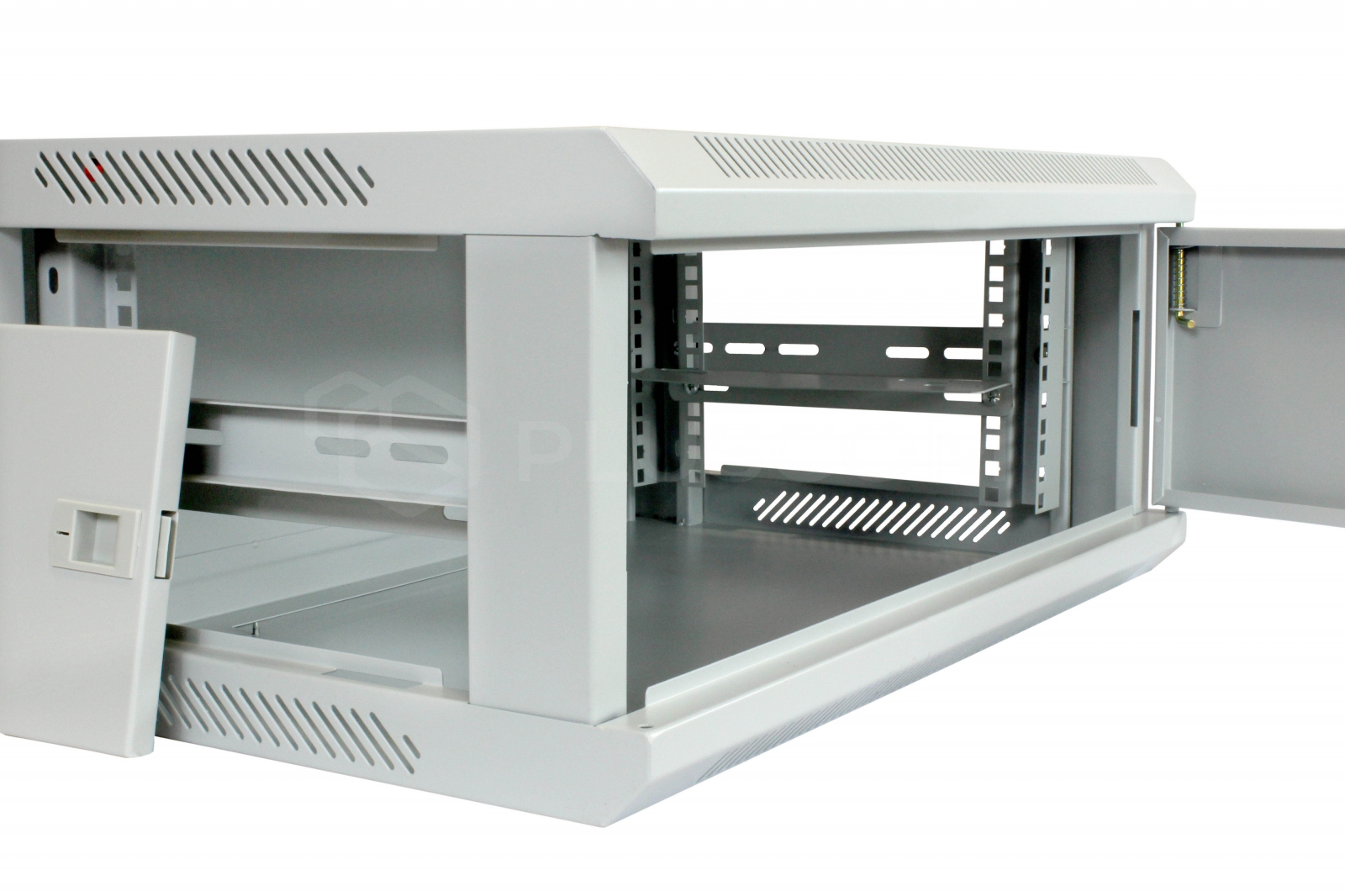 Szafa RACK 19'' 4U 400mm szara z drzwiami metalowymi